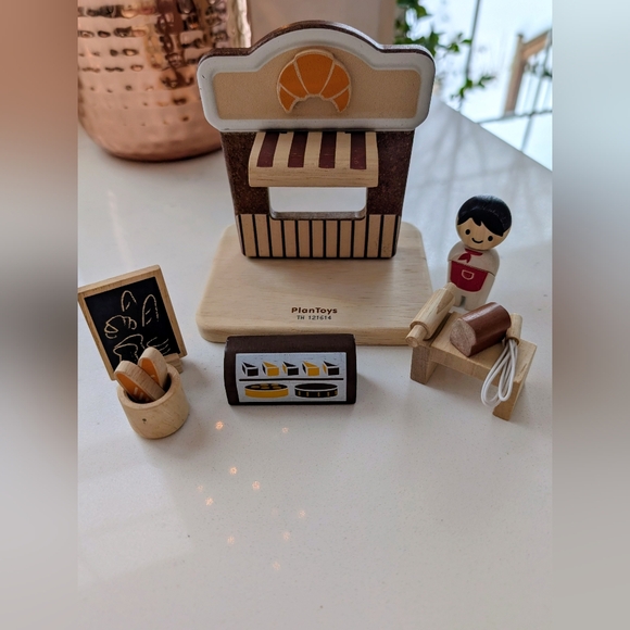 Toys | Plan Toys Bakery Wooden Bakery Playset Brown And Cream | Poshmark